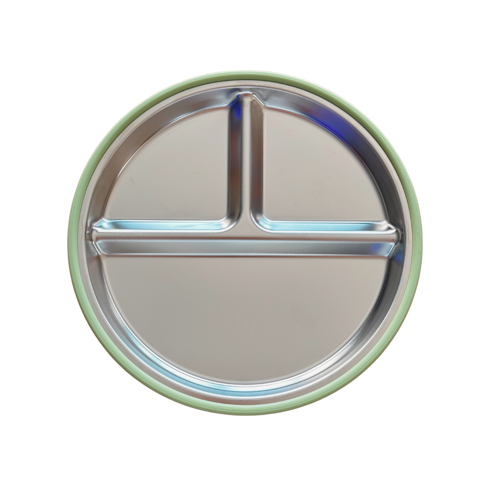 Everyday Stainless-Steel Portion Plate - Sage Green – MadeKind